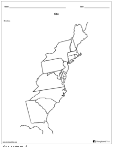 13 Colonies Blank Map Free Printable - Free Printable Maps