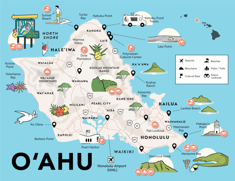 Printable Tourist Map Of Oahu - Free Printable Maps