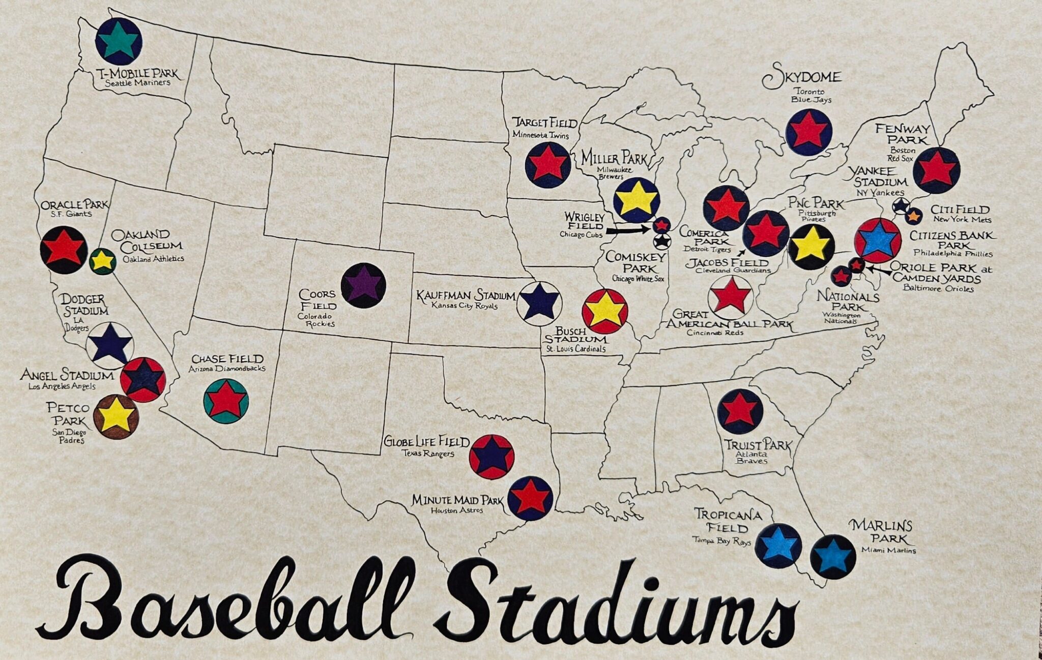 Printable Map Of Mlb Stadiums - Free Printable Maps