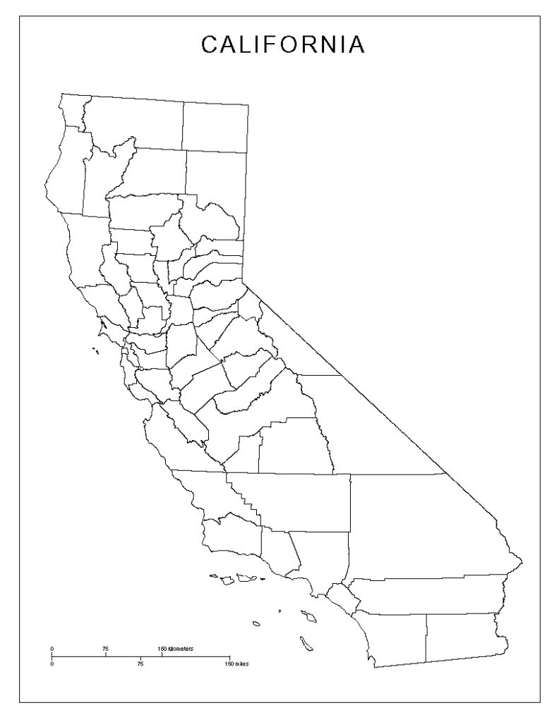 Free Printable Blank Map Of California - Free Printable Maps