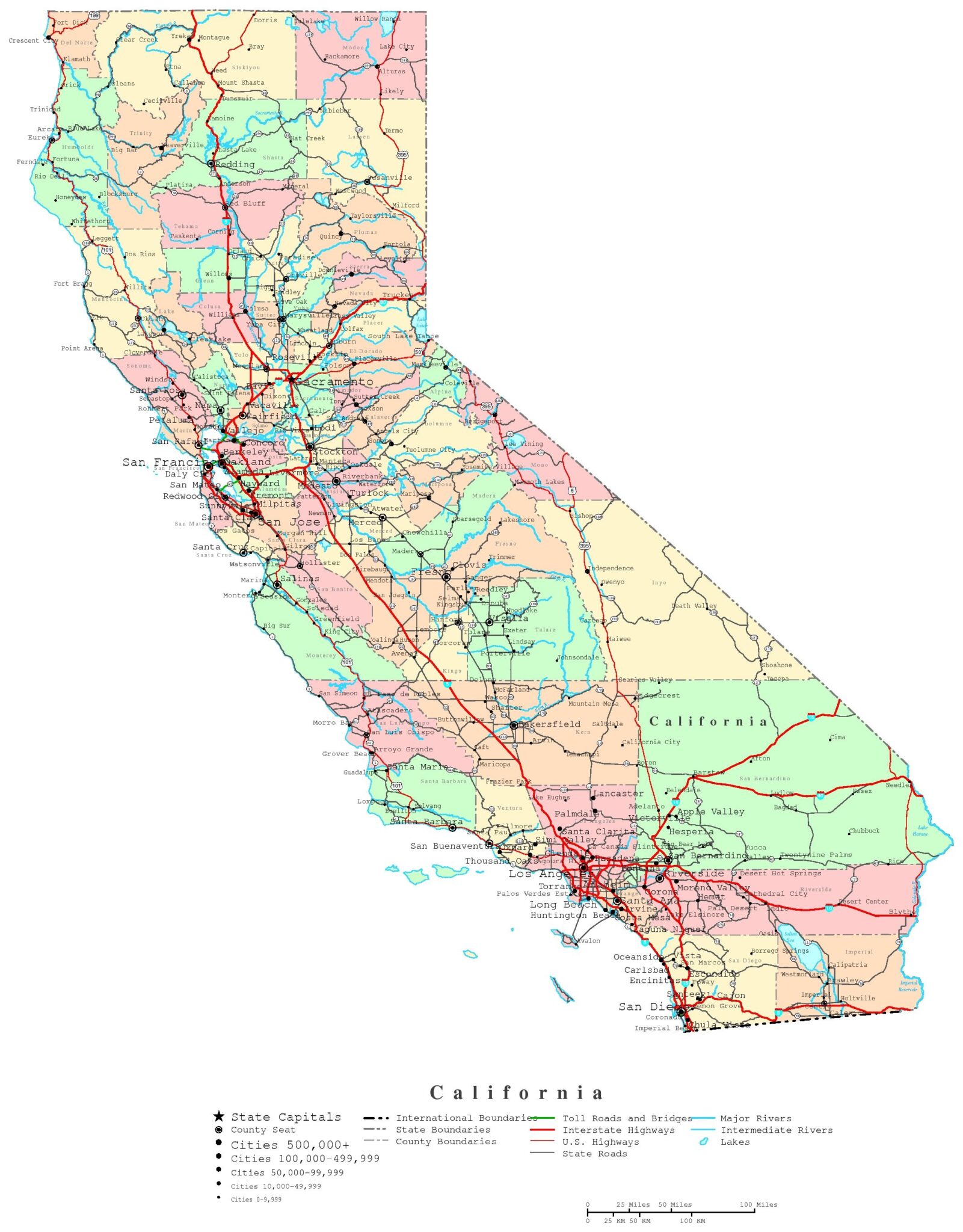 Map Of California Printable - Free Printable Maps