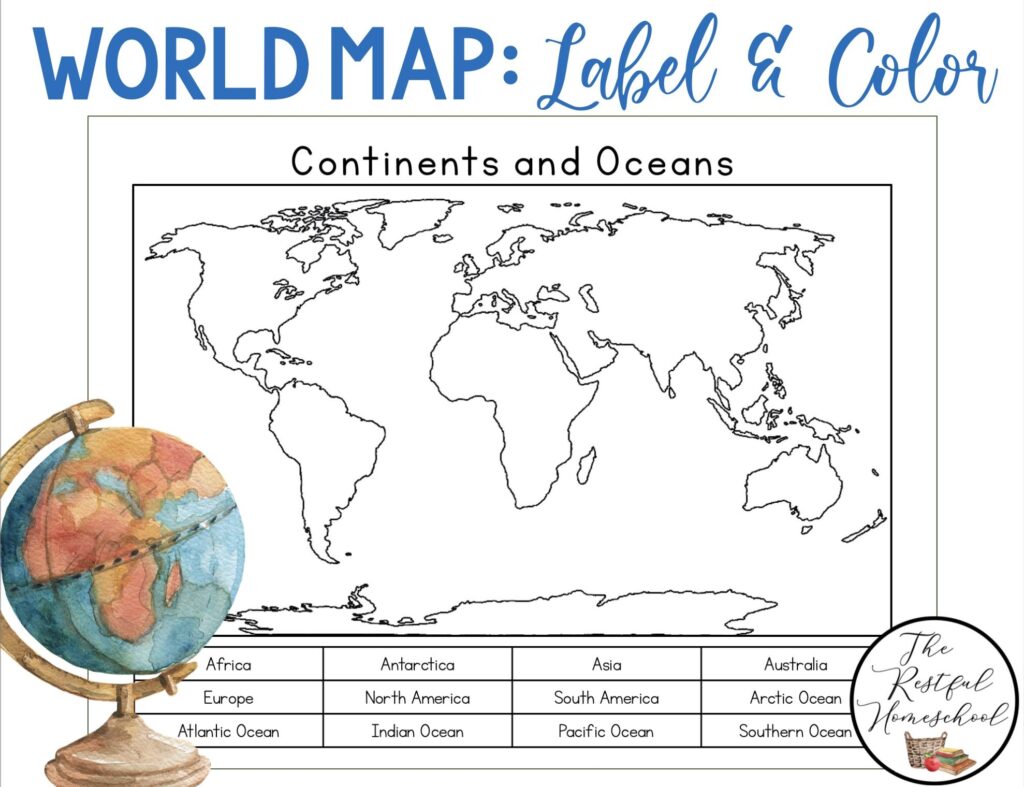 World Map Continents And Oceans Printable - Free Printable Maps