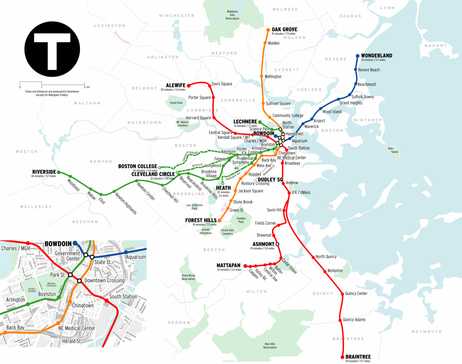 Boston T Map Printable - Free Printable Maps