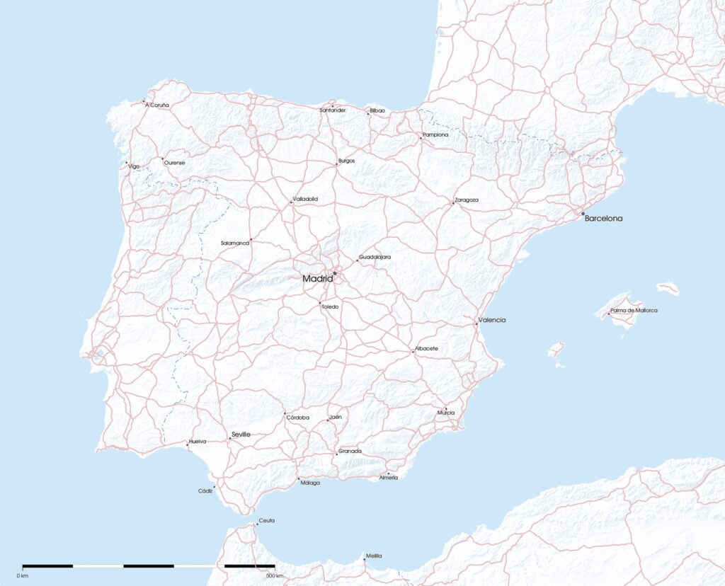 Printable Map Of Spain And Portugal - Free Printable Maps
