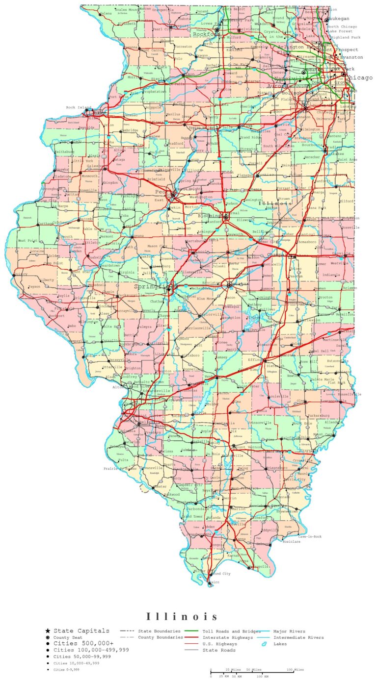 Illinois Printable Map - Free Printable Maps