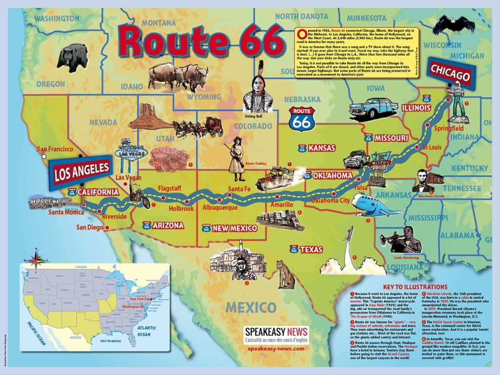 Printable Route 66 Map - Free Printable Maps