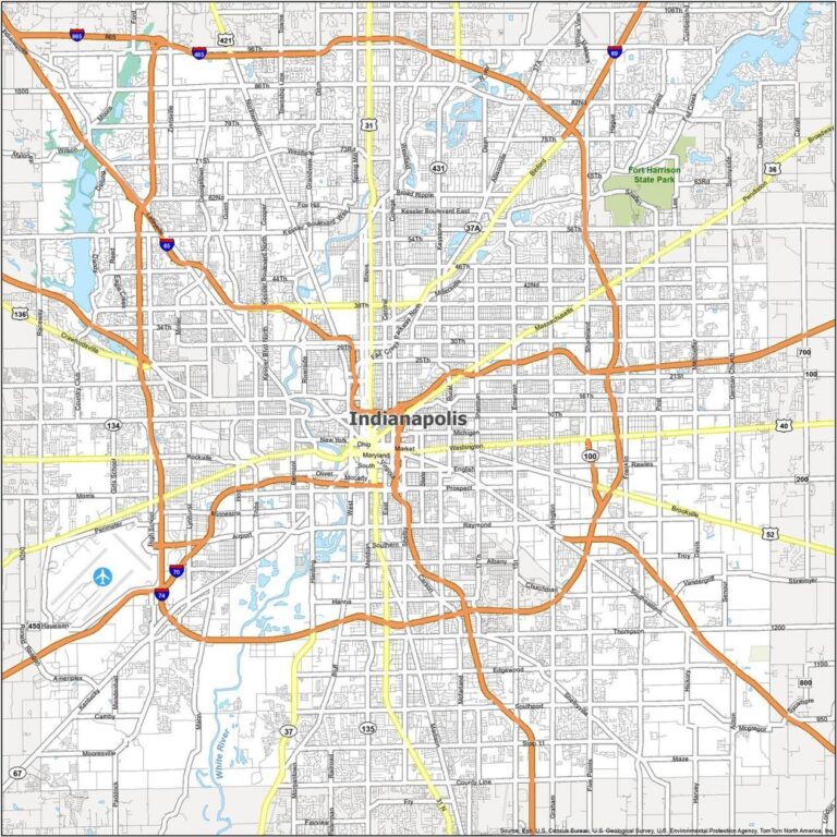 Printable Map Of Indianapolis - Free Printable Maps
