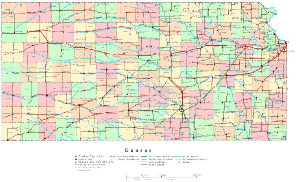 Printable Map Of Kansas - Free Printable Maps
