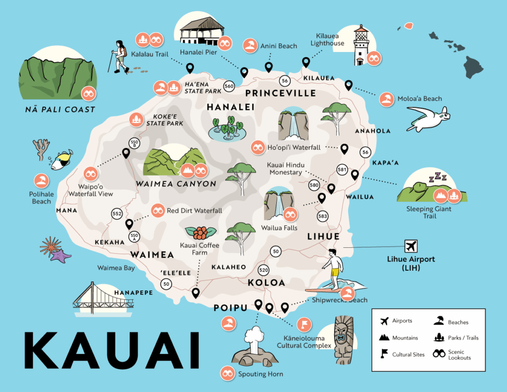 Printable Map Of Kauai - Free Printable Maps