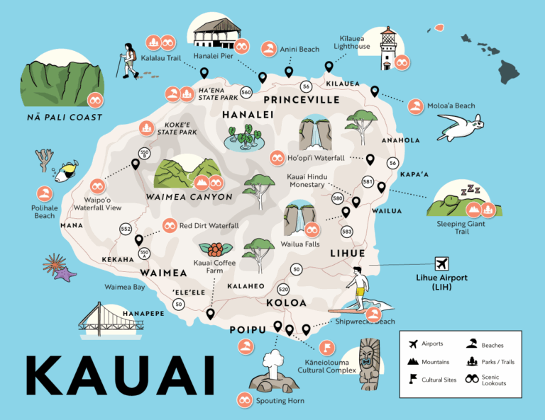 Printable Map Of Kauai - Free Printable Maps