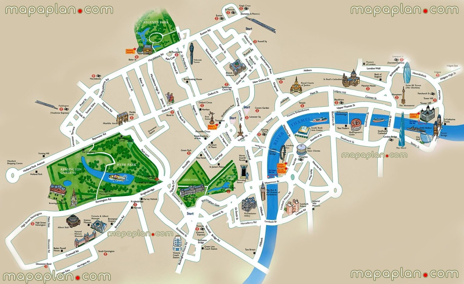 Tourist Map Of London Attractions Printable - Free Printable Maps