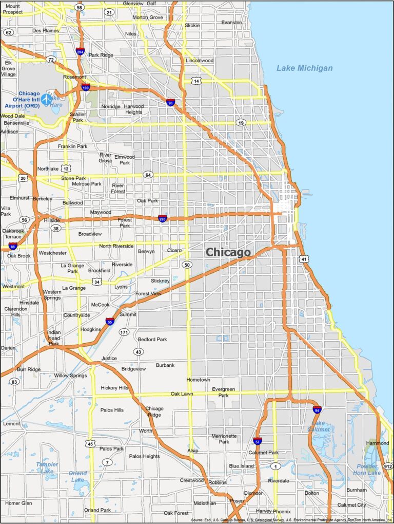 Chicago Printable Map - Free Printable Maps