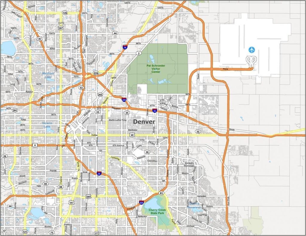 Printable Map Of Denver Colorado - Free Printable Maps