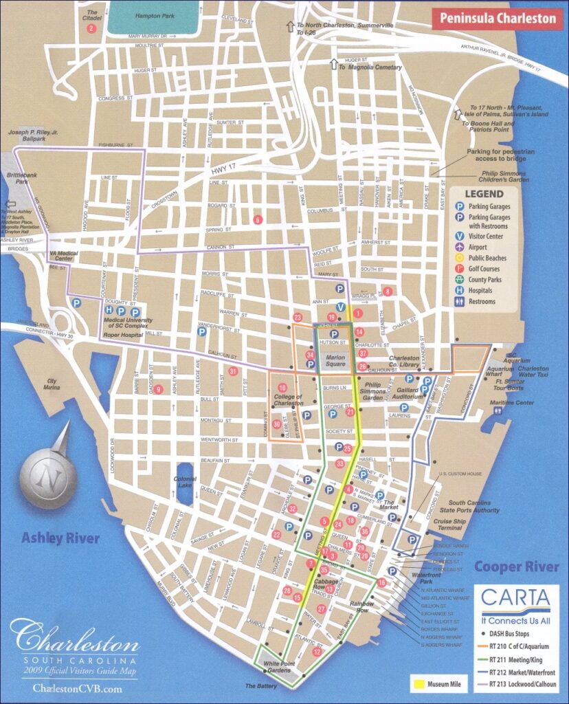 Tourist Printable Map Of Charleston Sc - Free Printable Maps