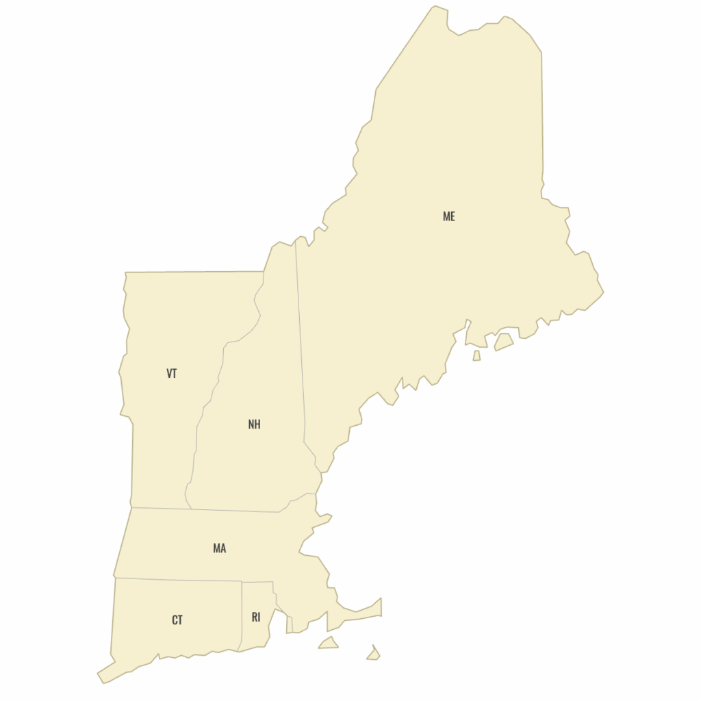 Free Printable Blank New England Map - Free Printable Maps