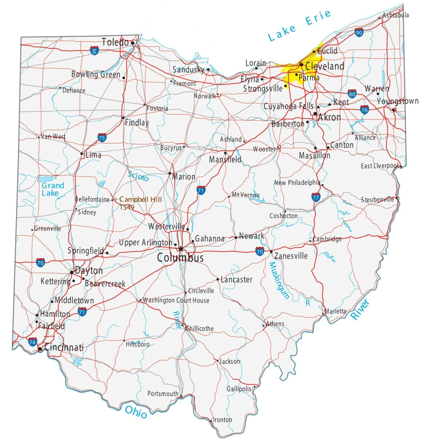 Ohio Printable Map - Free Printable Maps