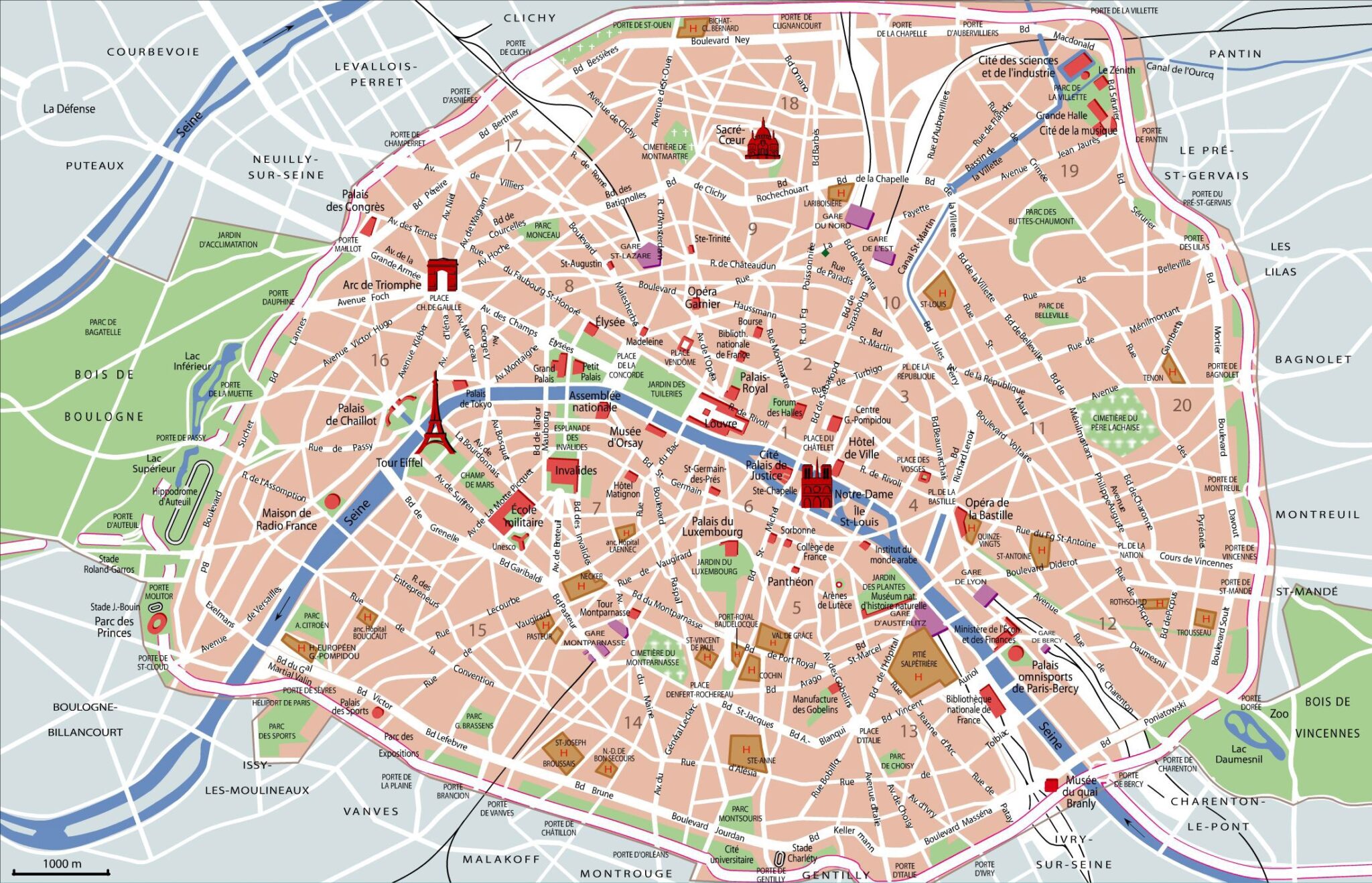 Tourist Map Of Paris Printable - Free Printable Maps