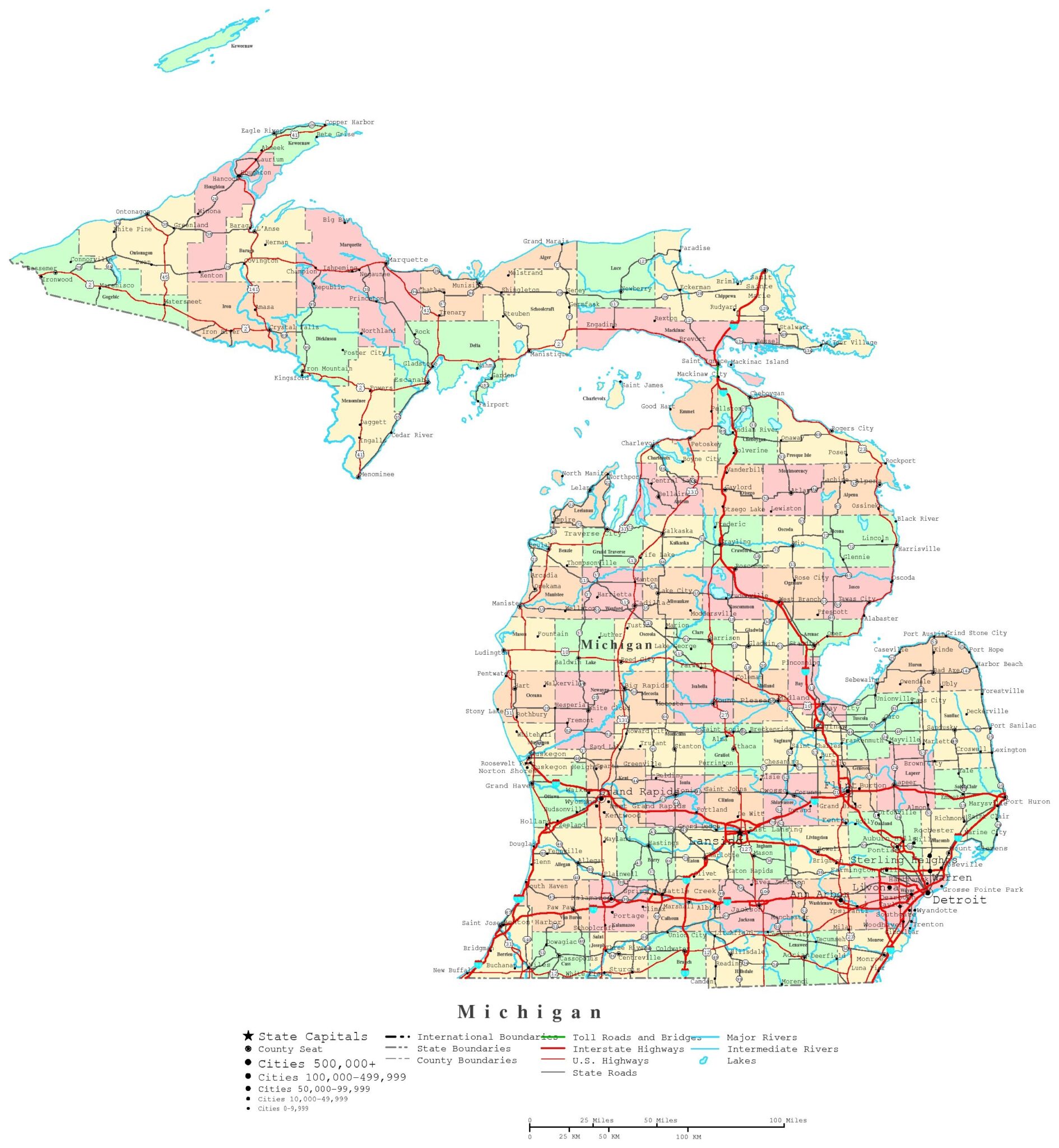 Printable Michigan Map - Free Printable Maps