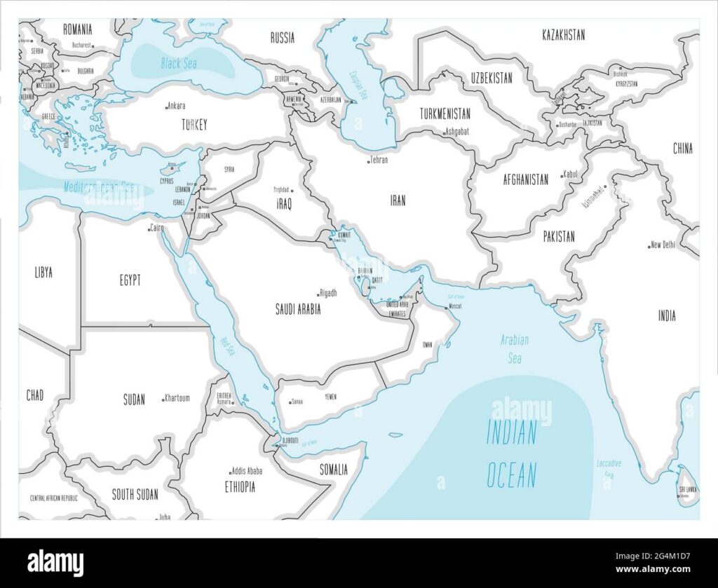 Middle East Printable Map - Free Printable Maps