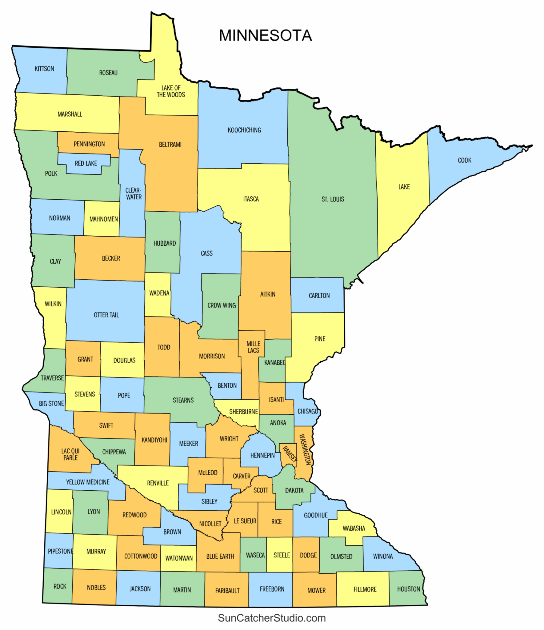 Minnesota County Map Printable - Free Printable Maps