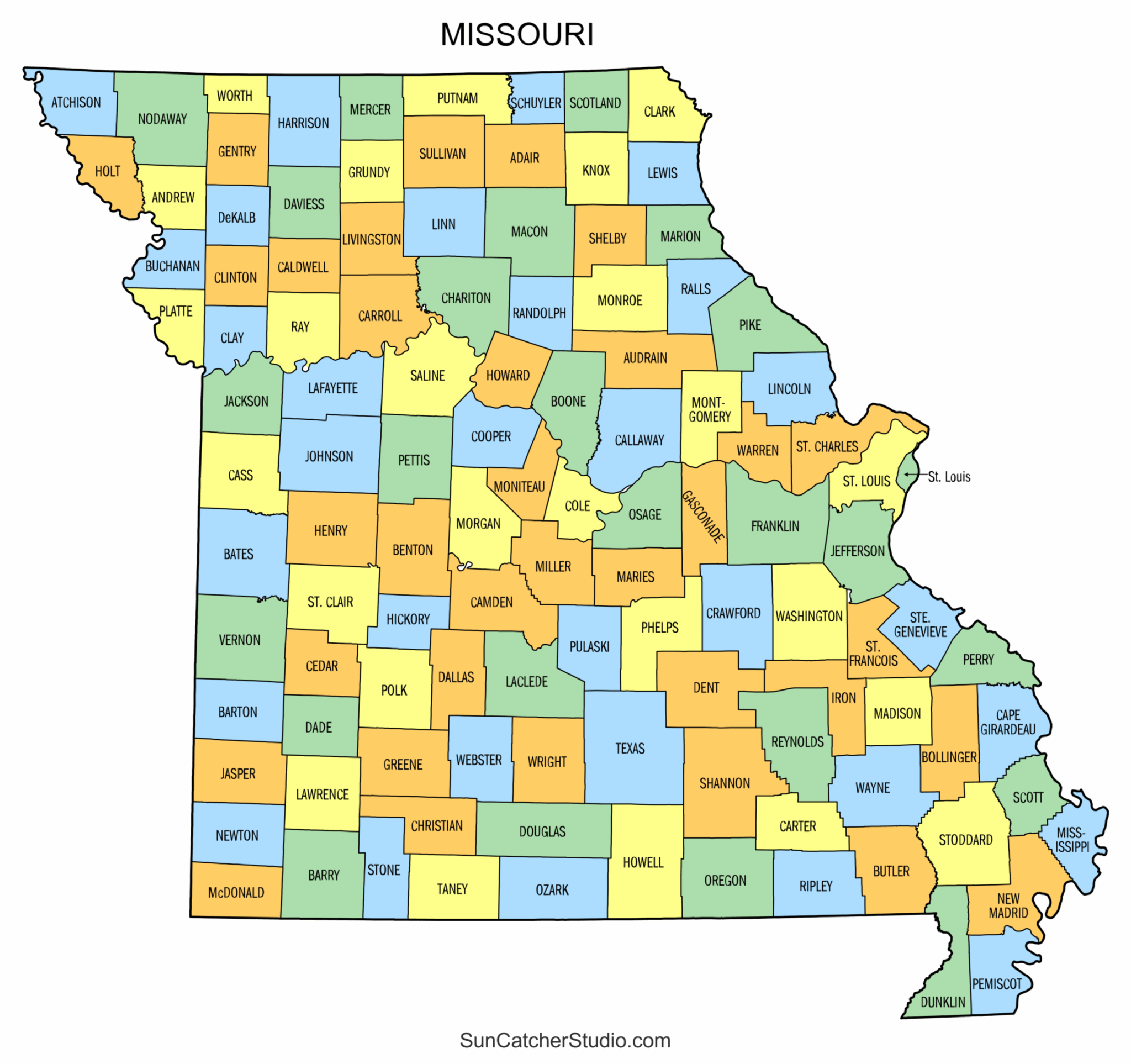 Printable Map Of Missouri Counties - Free Printable Maps