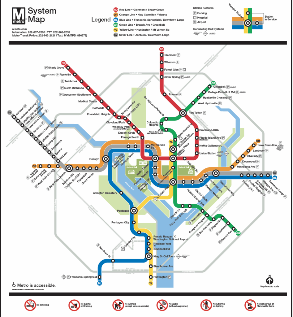 Washington Dc Metro Map Printable - Free Printable Maps