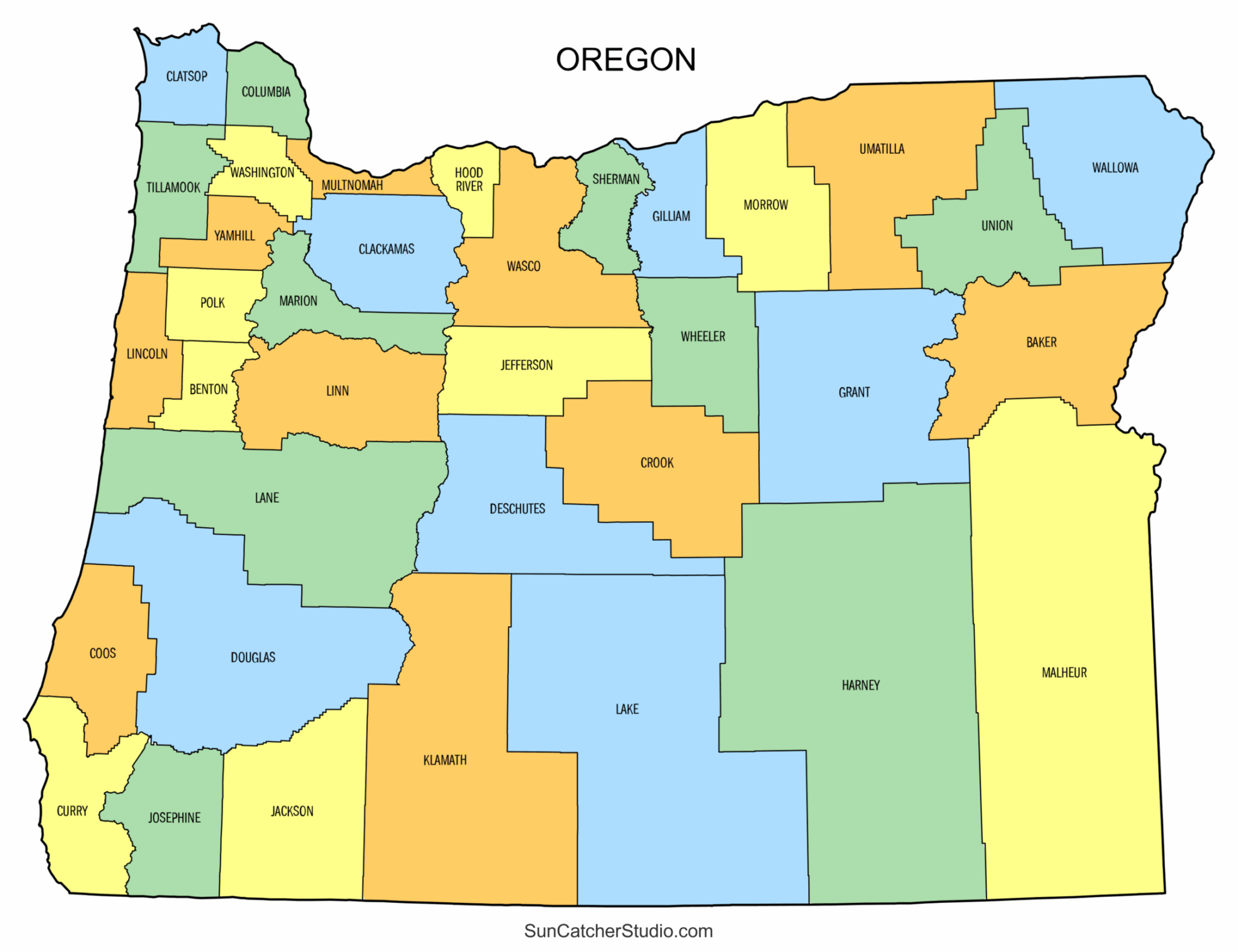 Printable Oregon County Map - Free Printable Maps