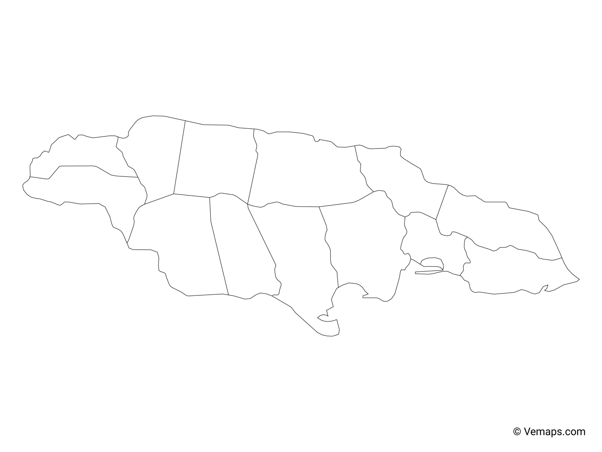 Free Printable Blank Map Of Jamaica - Free Printable Maps