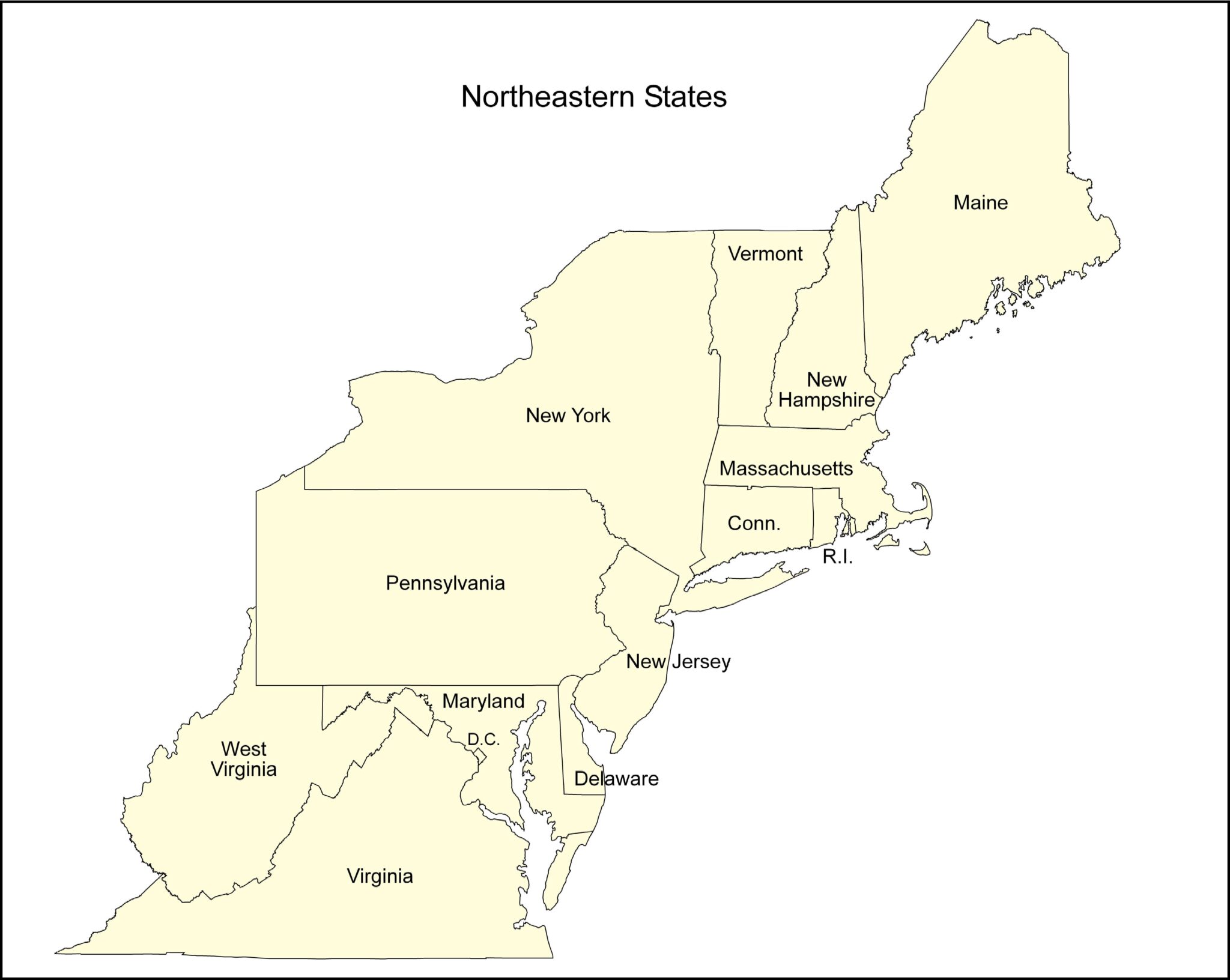 Printable Map Of The Northeast - Free Printable Maps