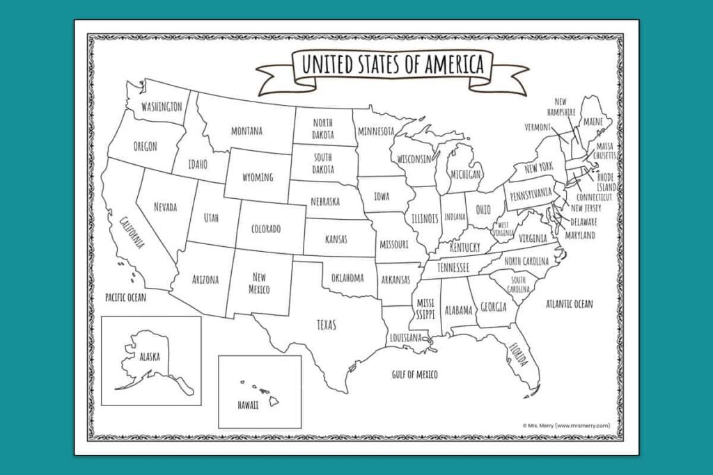 50 States Printable Map - Free Printable Maps