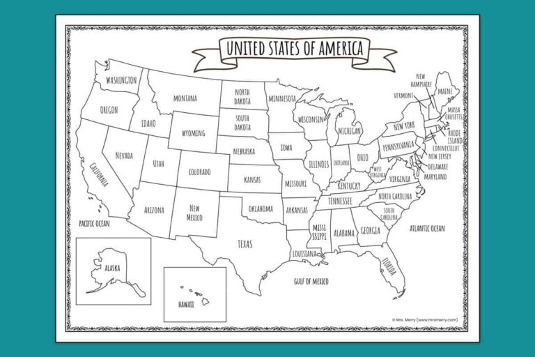 50 States Printable Map - Free Printable Maps