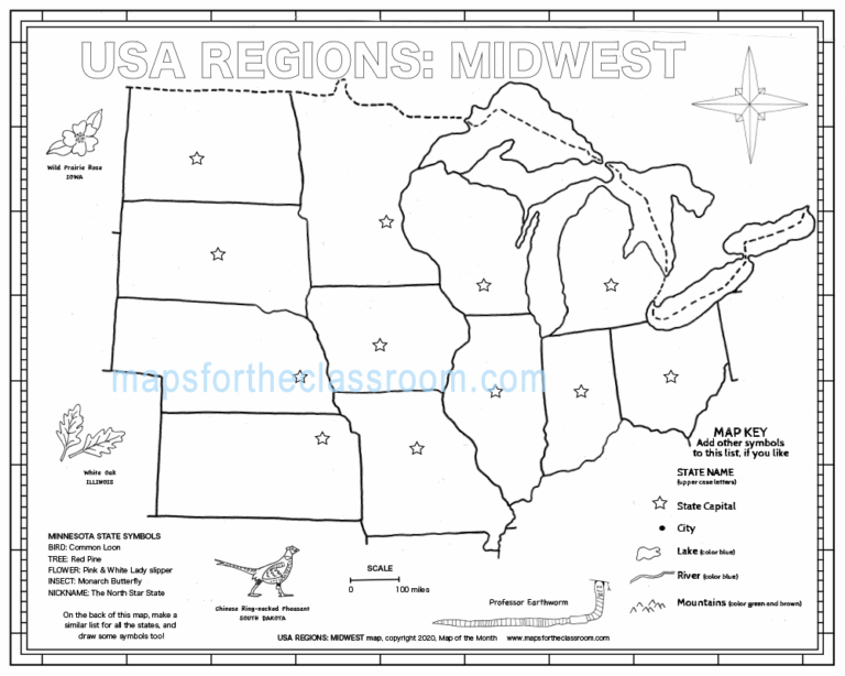 Free Printable Blank Midwest Region Map - Free Printable Maps