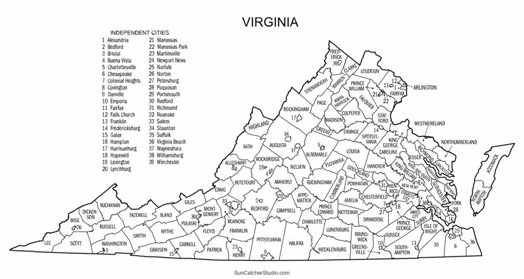 Printable Virginia County Map - Free Printable Maps