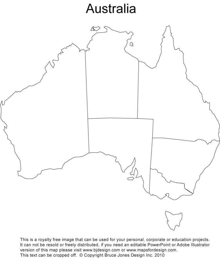 Free Printable Blank Maps Of Australia - Free Printable Maps